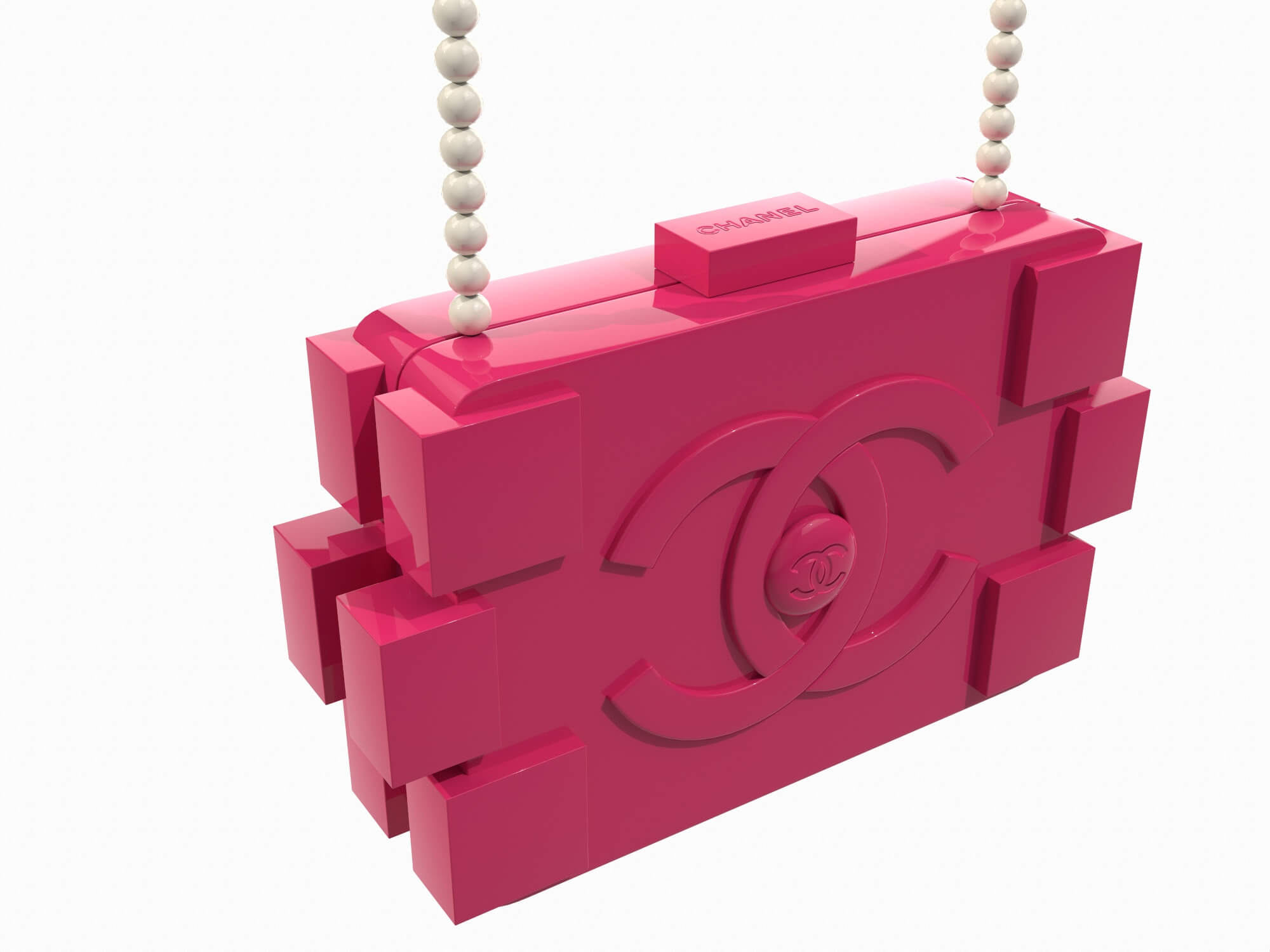 Chanel Pearl Lego Brick Clutch Bag Pink - 3D Model by 3dmonk