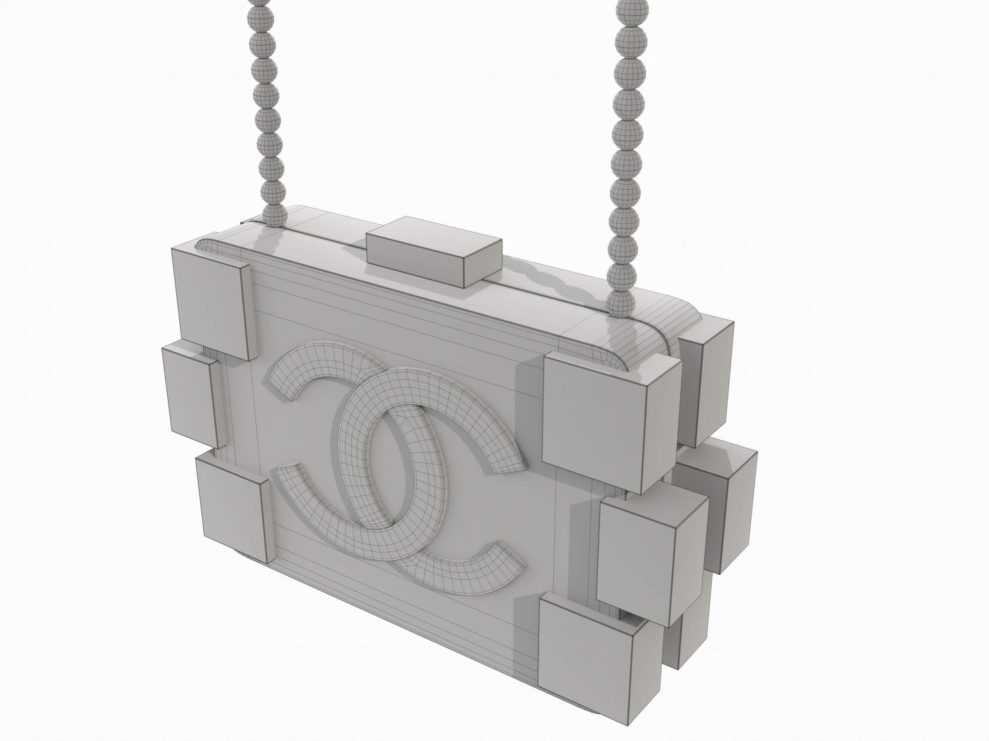 Chanel Pearl Lego Brick Clutch Bag Pink - 3D Model by 3dmonk