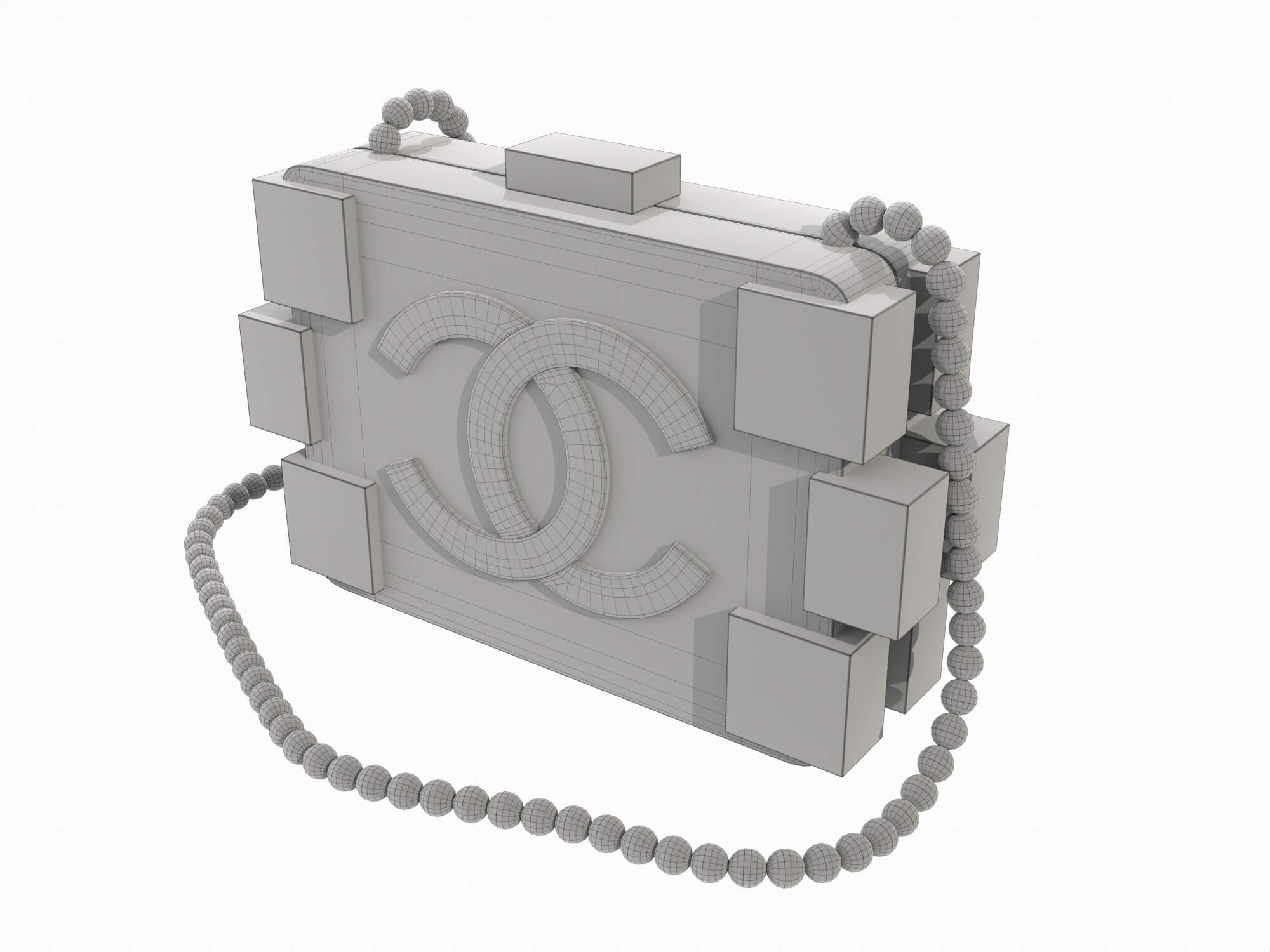 Chanel Pearl Lego Brick Clutch Bag Pink - 3D Model by 3dmonk