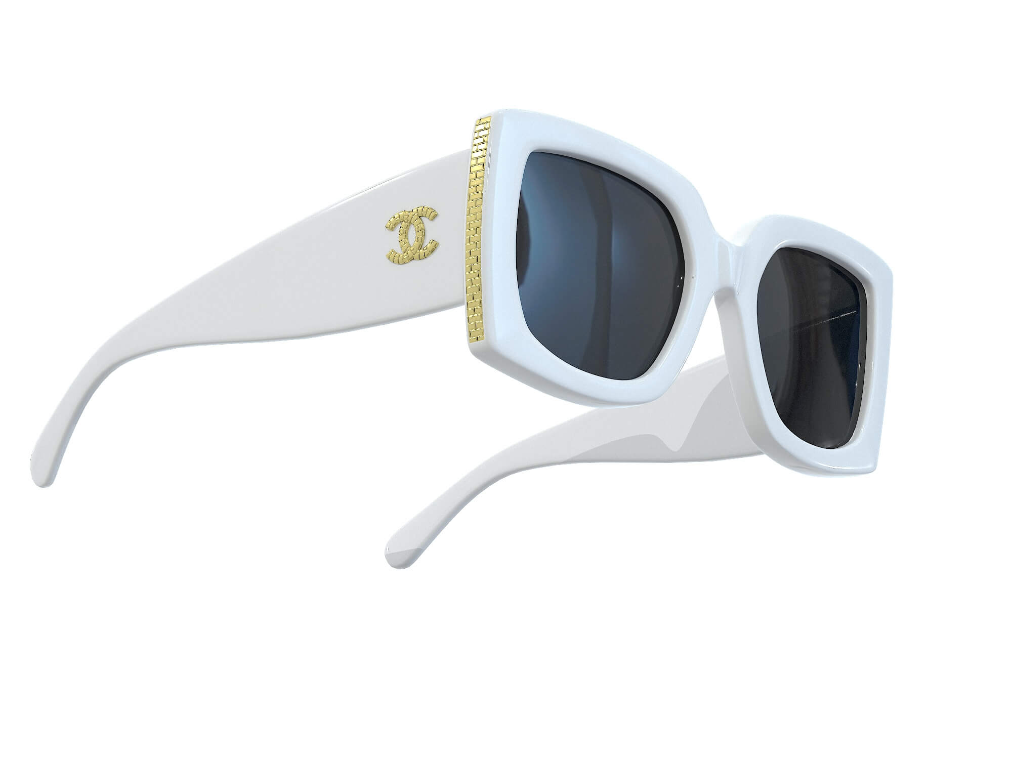 Chanel Rectangle Sunglasses Acerate - 3D Model by 3dmonk