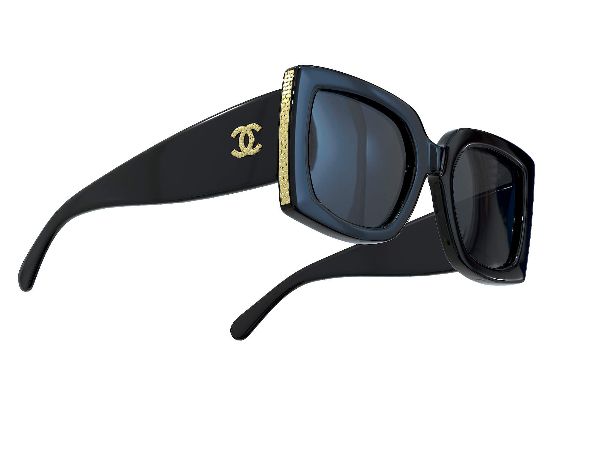 Chanel Rectangle Sunglasses Acerate - 3D Model by 3dmonk