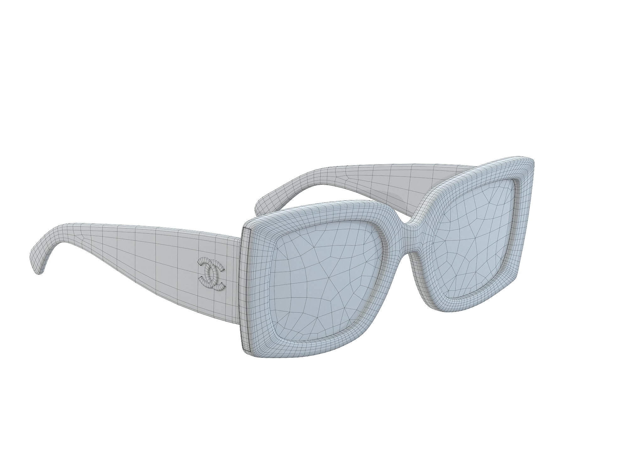 Chanel Rectangle Sunglasses Acerate - 3D Model by 3dmonk