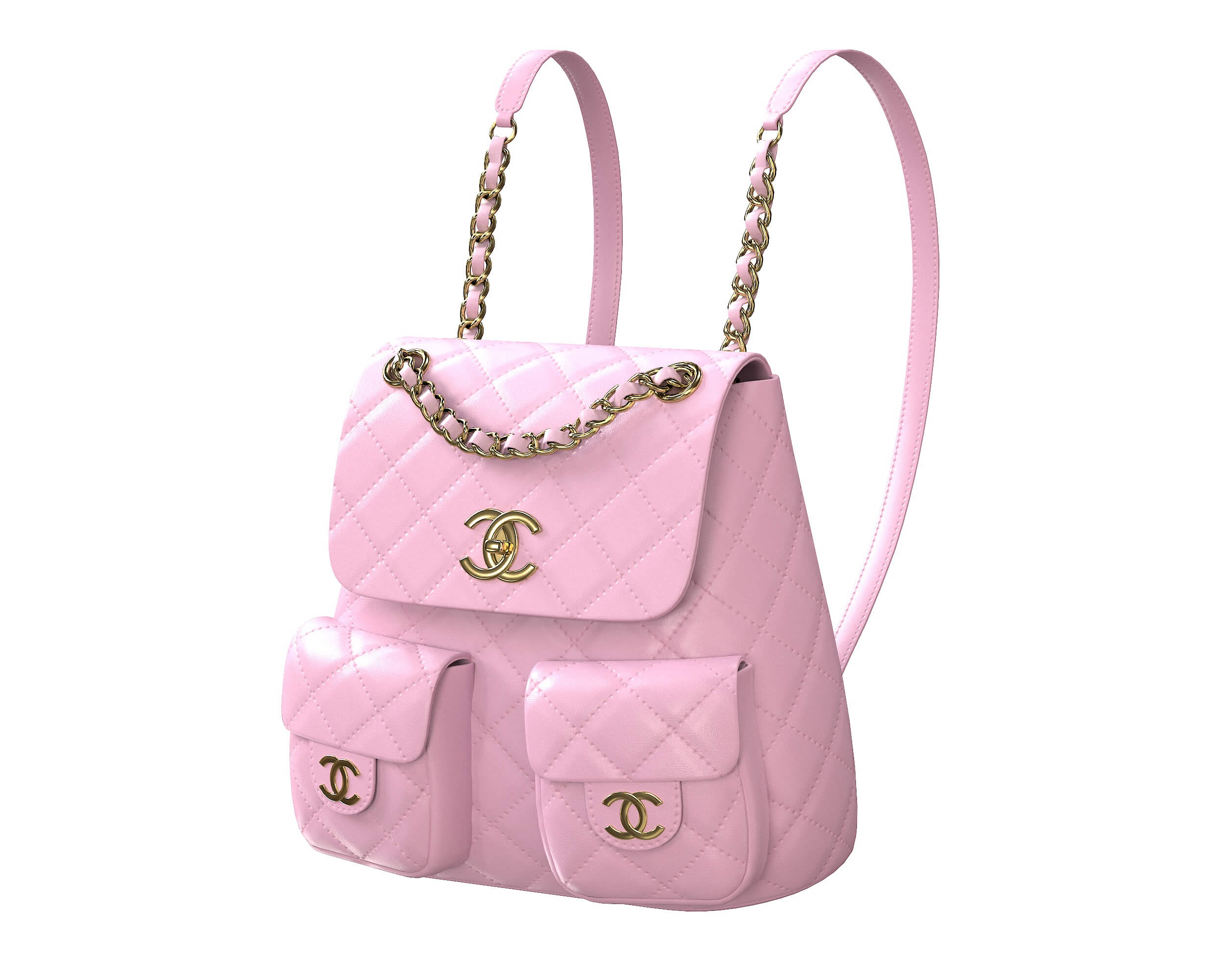 Chanel Small Backpack Pink Bag - 3D Model by 3dmonk