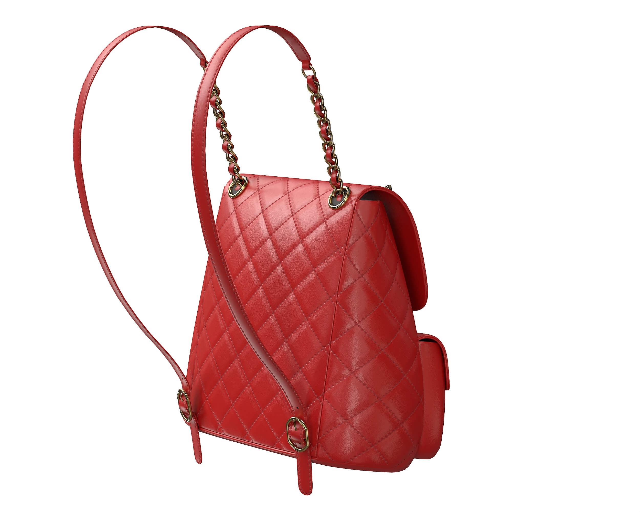 Chanel Small Backpack Red Bag - 3D Model by 3dmonk
