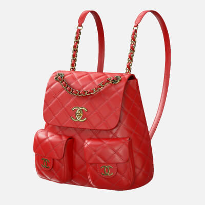 Chanel Small Backpack Red Bag - 3D Model by 3dmonk