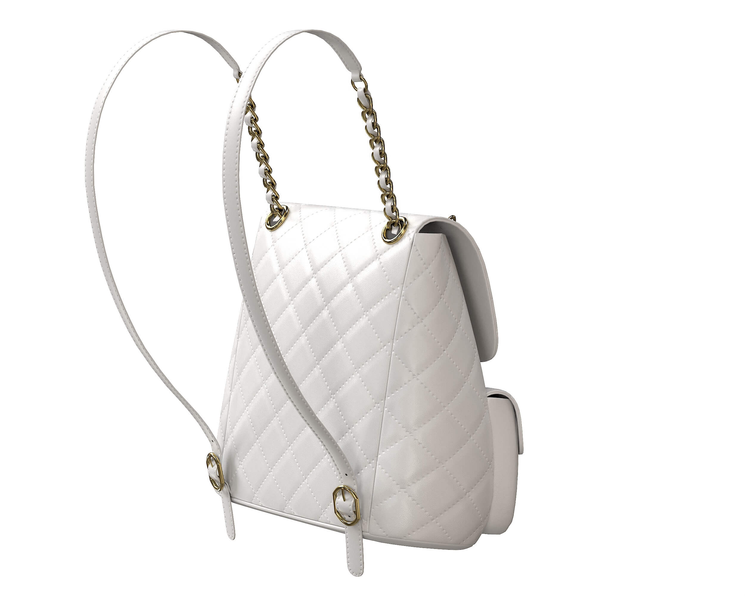 Chanel Small Backpack White Bag - 3D Model by 3dmonk