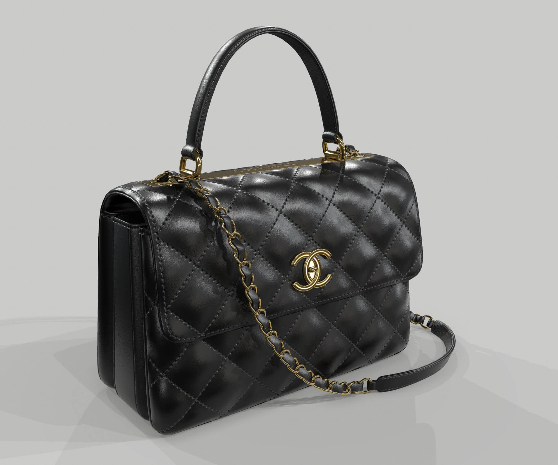 Chanel Small Flap Bag With Top Handle - 3D Model by 3dmonk