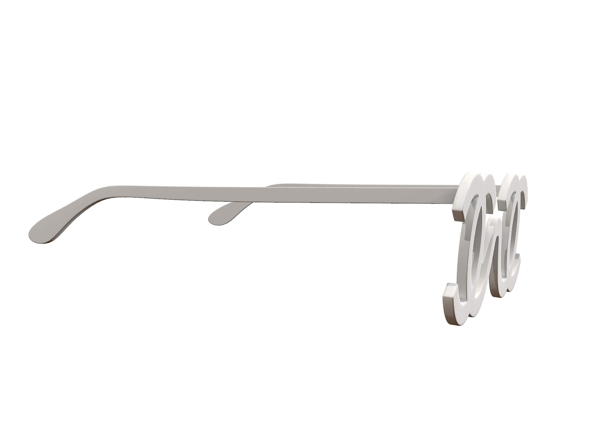 Chanel White CC Logo Futuristic Sunglasses 1994 - 3D Model by 3dmonk
