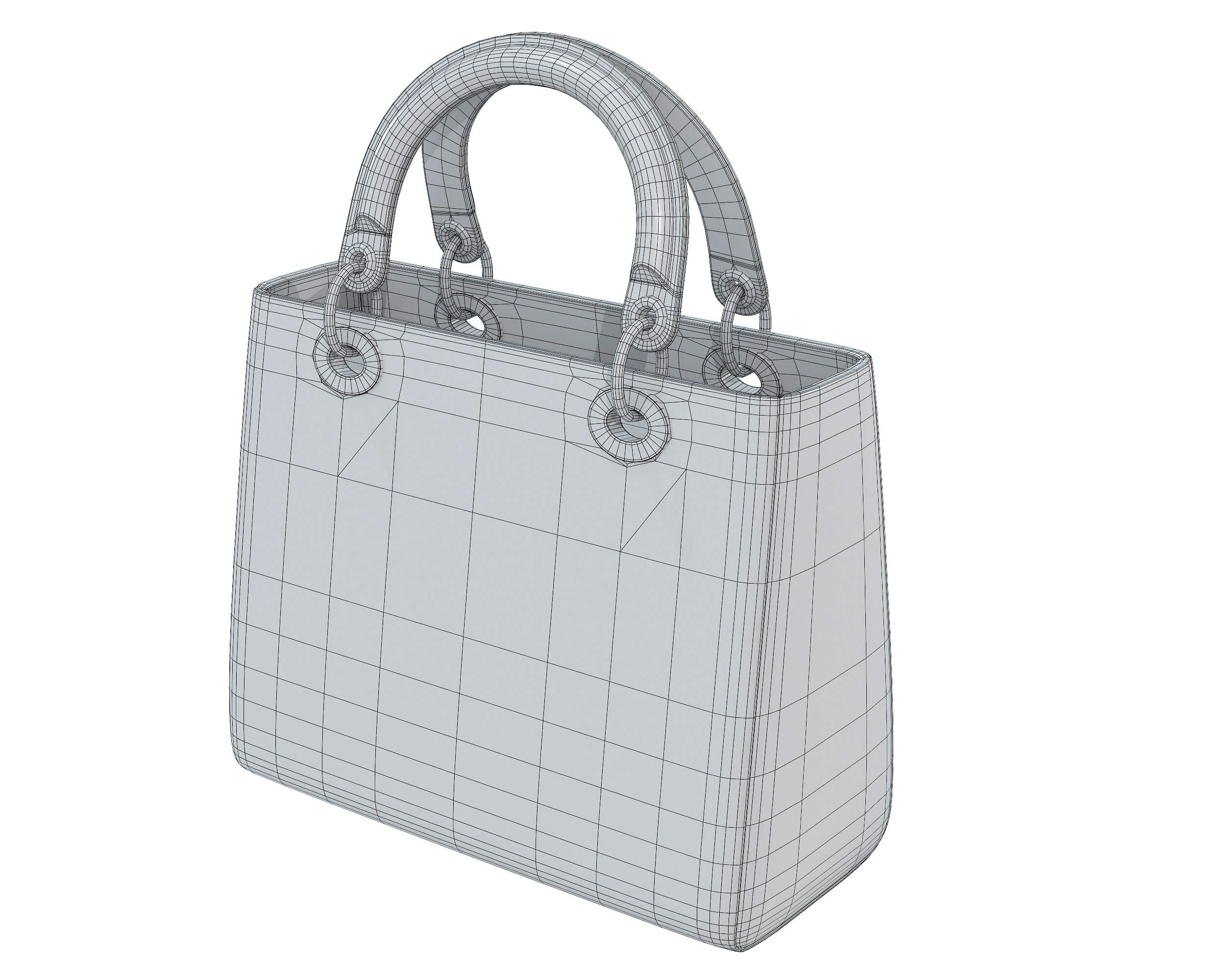Dior Small Lady Bag Blue D-Jungle Pop Embroidery 3D Model by 3dmonk