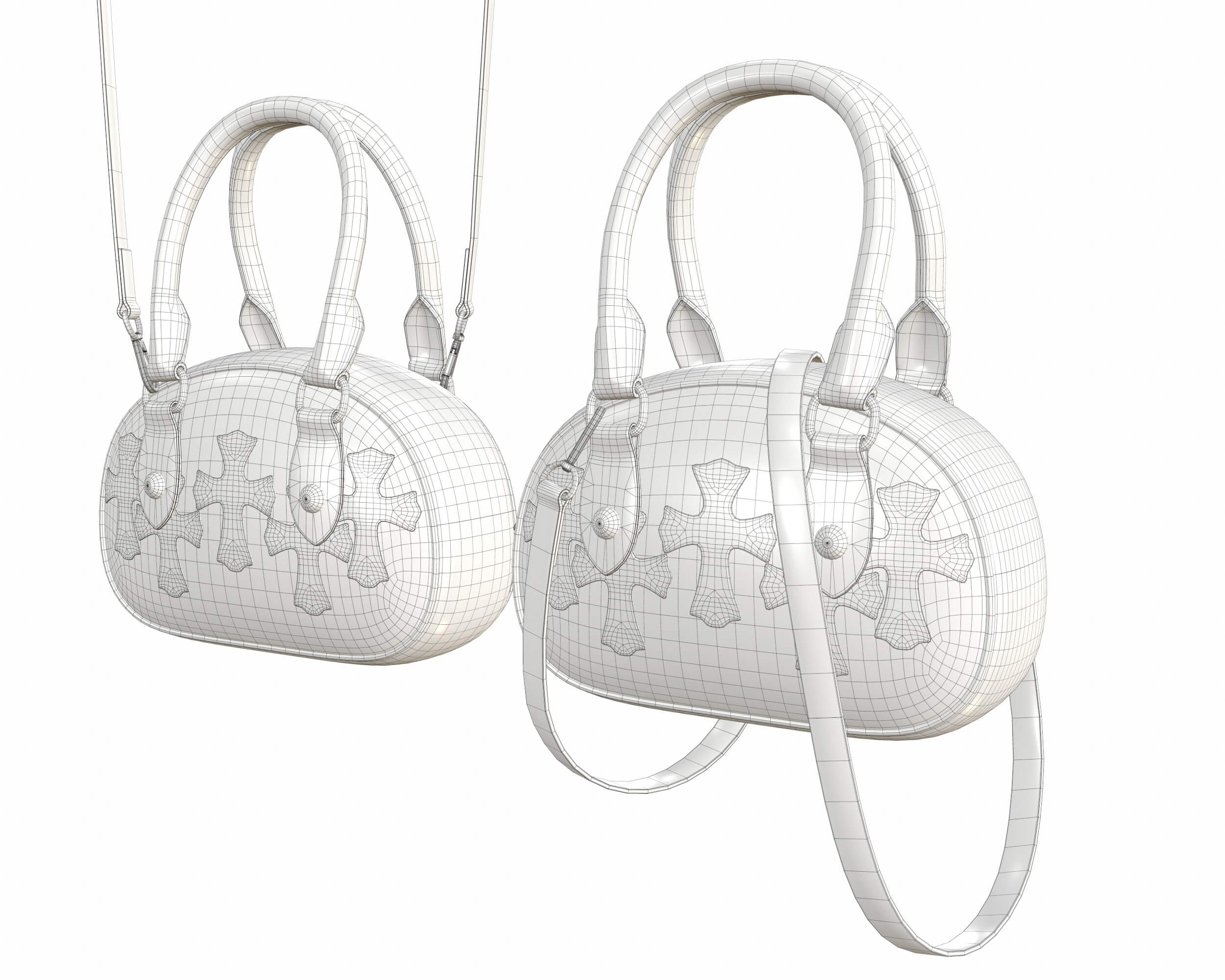 Chrome Hearts Bag With Straps - 3D Model by 3dmonk