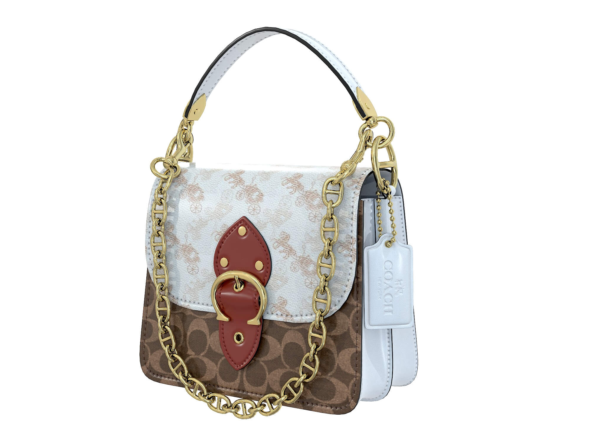 Coach Beat Bag White Signature Canvas With Horse and Carriag - 3D Model ...