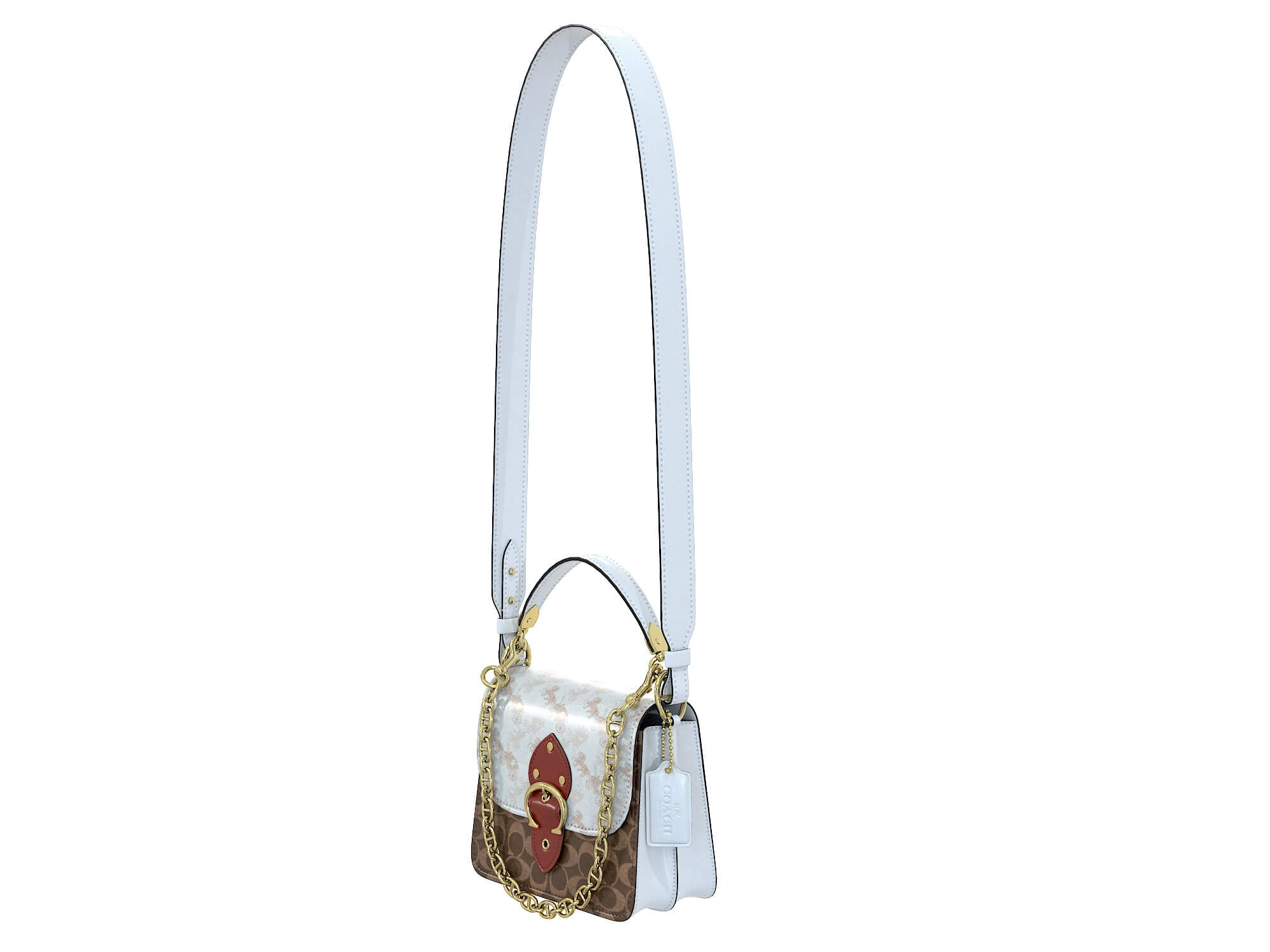 Coach Beat Bag White Signature Canvas With Horse and Carriag - 3D Model ...