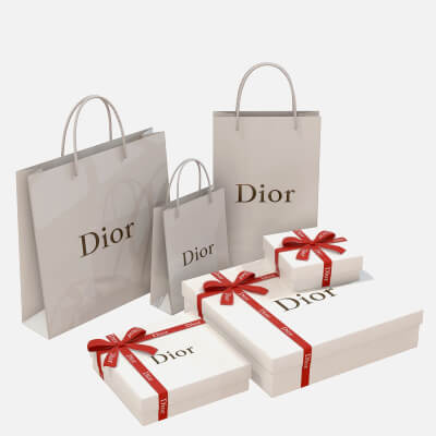 Dior Gift Packaging Boxes and Paper Bags - 3D Model by 3dmonk