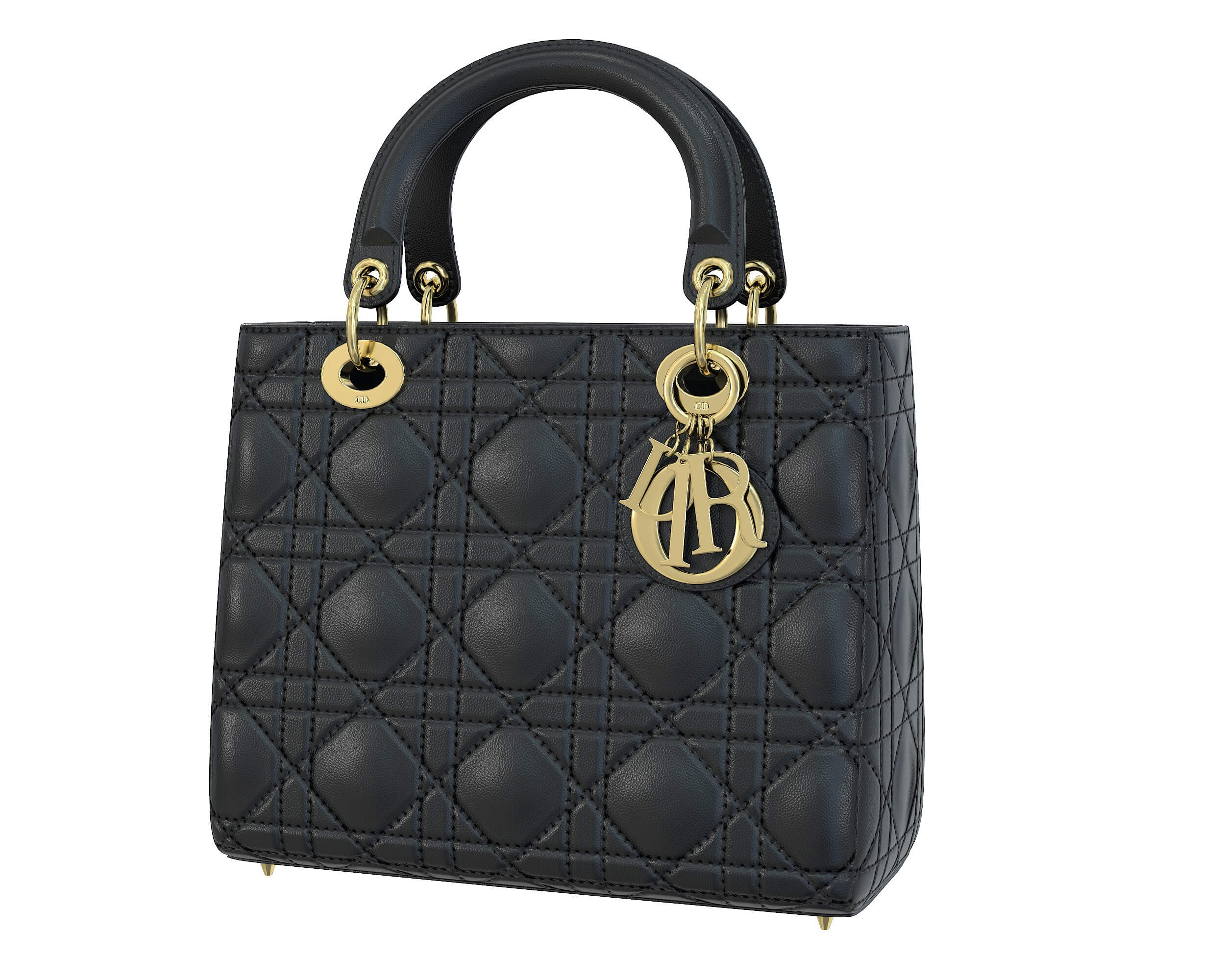 Dior Small Lady Bag Black - 3D Model by 3dmonk