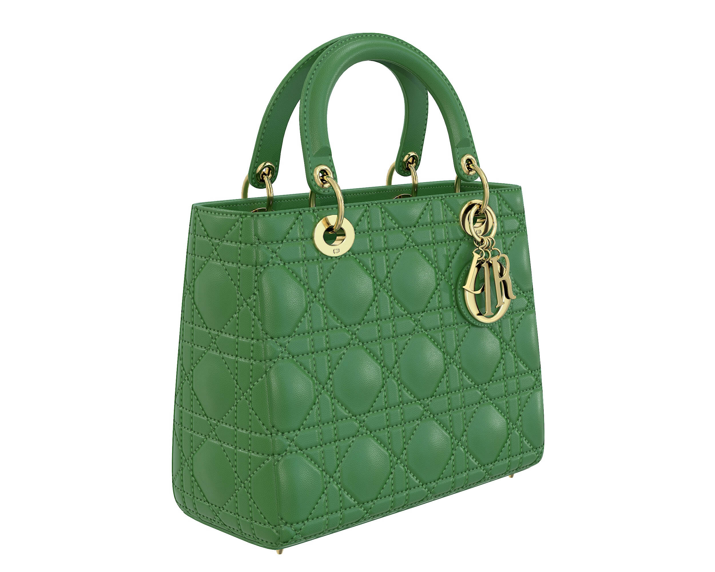 Dior Small Lady Bag Green Leather - 3D Model by 3dmonk