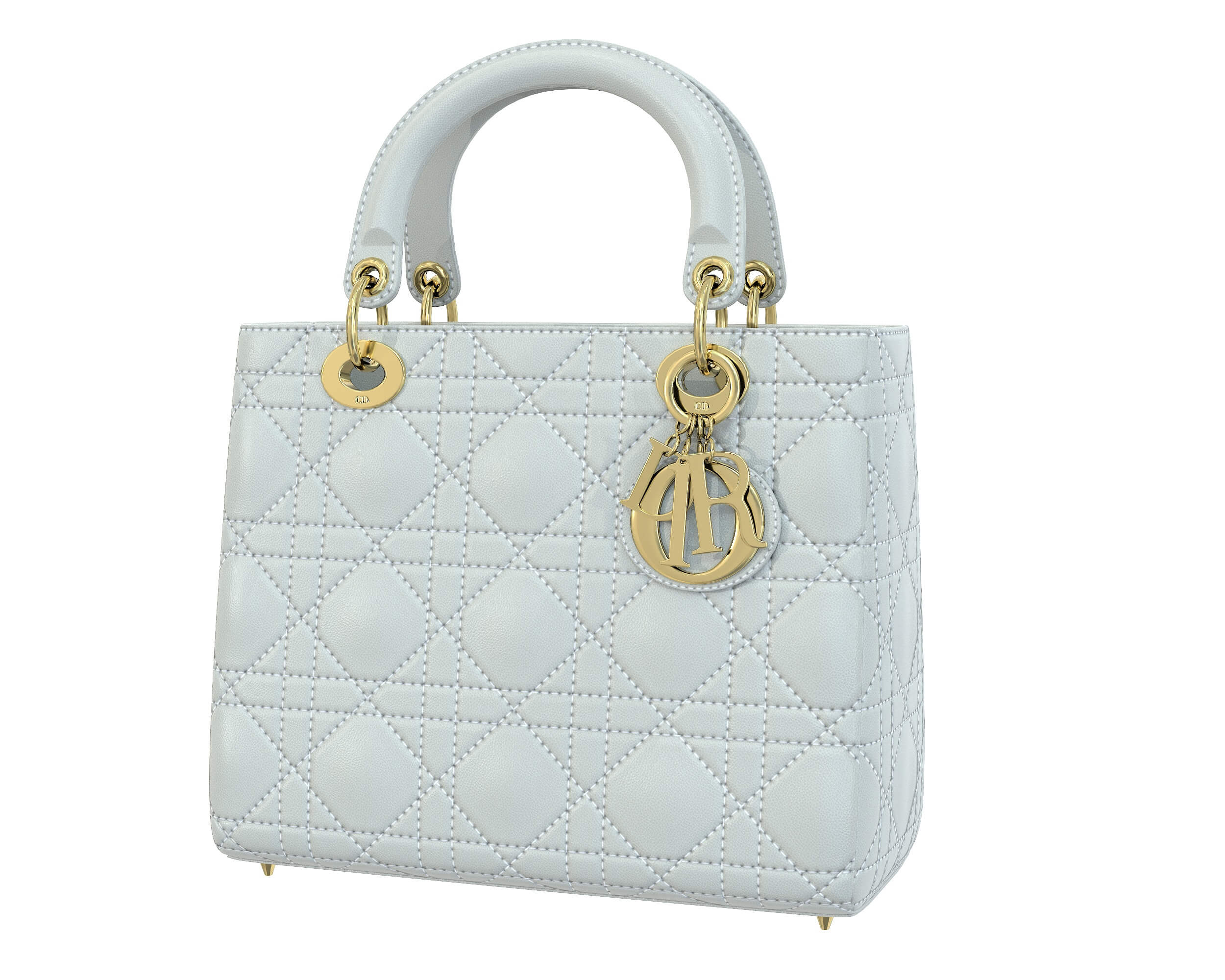 Dior Small Lady Bag White Leather - 3D Model by 3dmonk