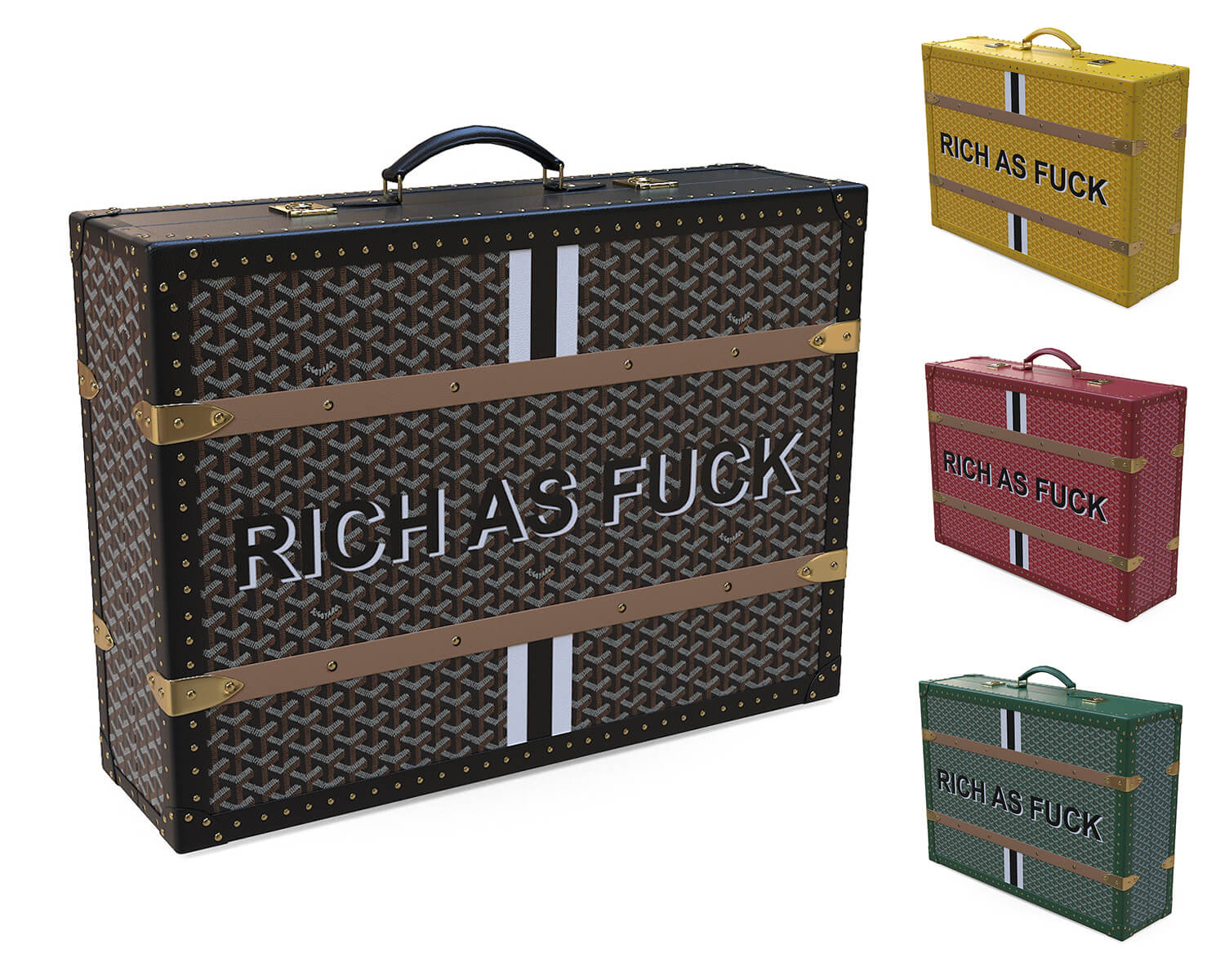 Goyard Suitcase Rich as F - 3D Model by 3dmonk