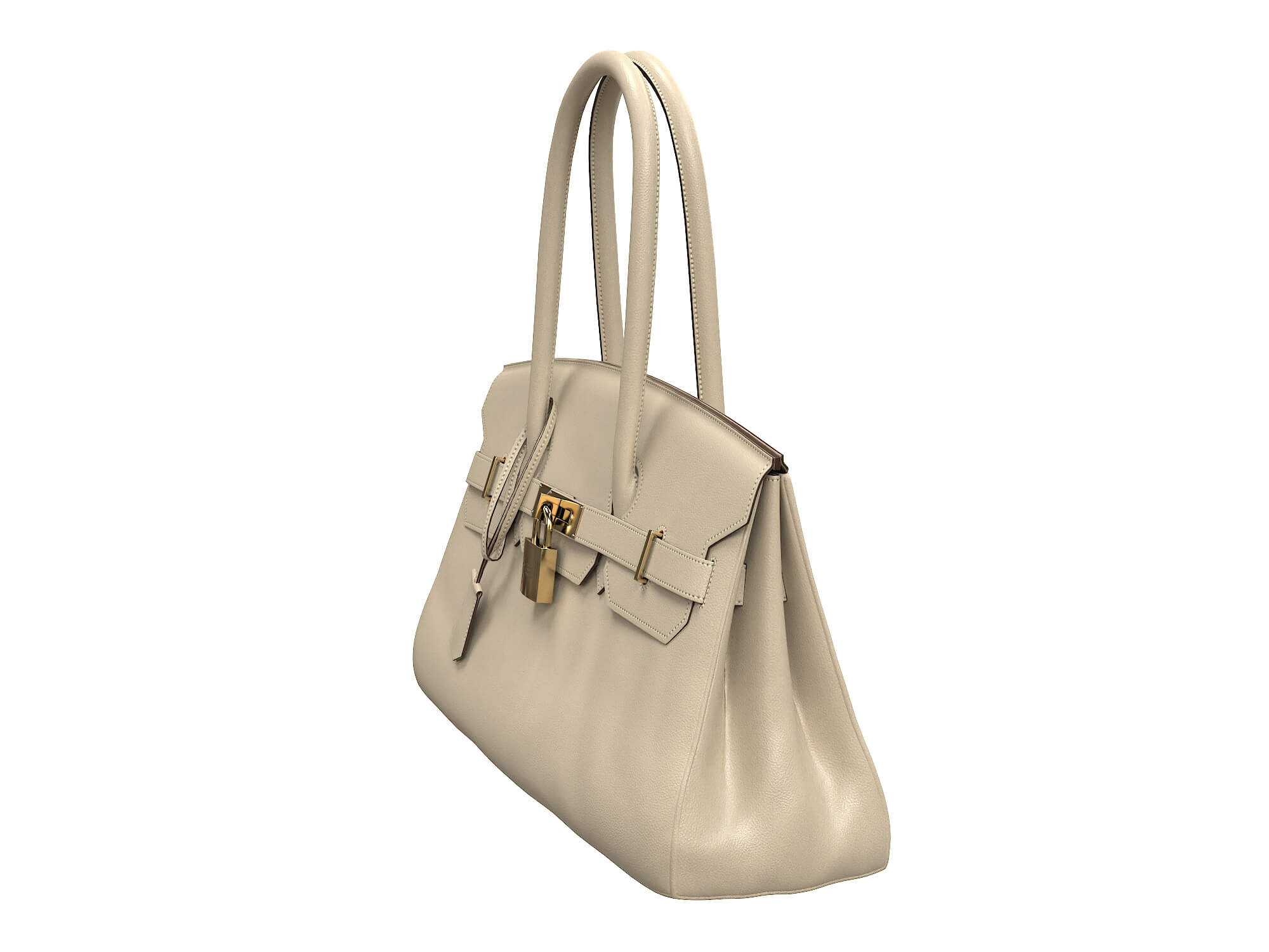 Hermes Birkin Bag 42 Cream - 3D Model by 3dmonk
