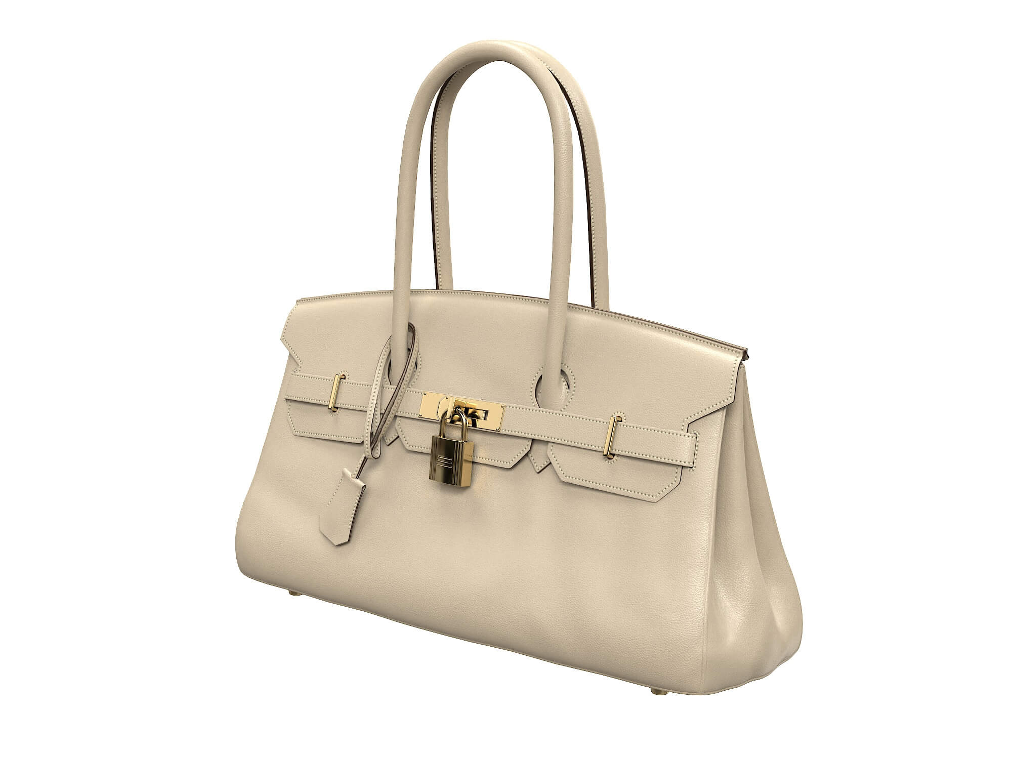 Hermes Birkin Bag 42 Cream - 3D Model by 3dmonk
