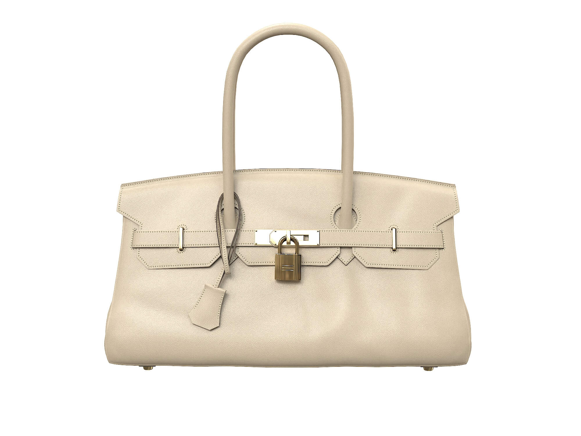 Hermes Birkin Bag 42 Cream - 3D Model by 3dmonk