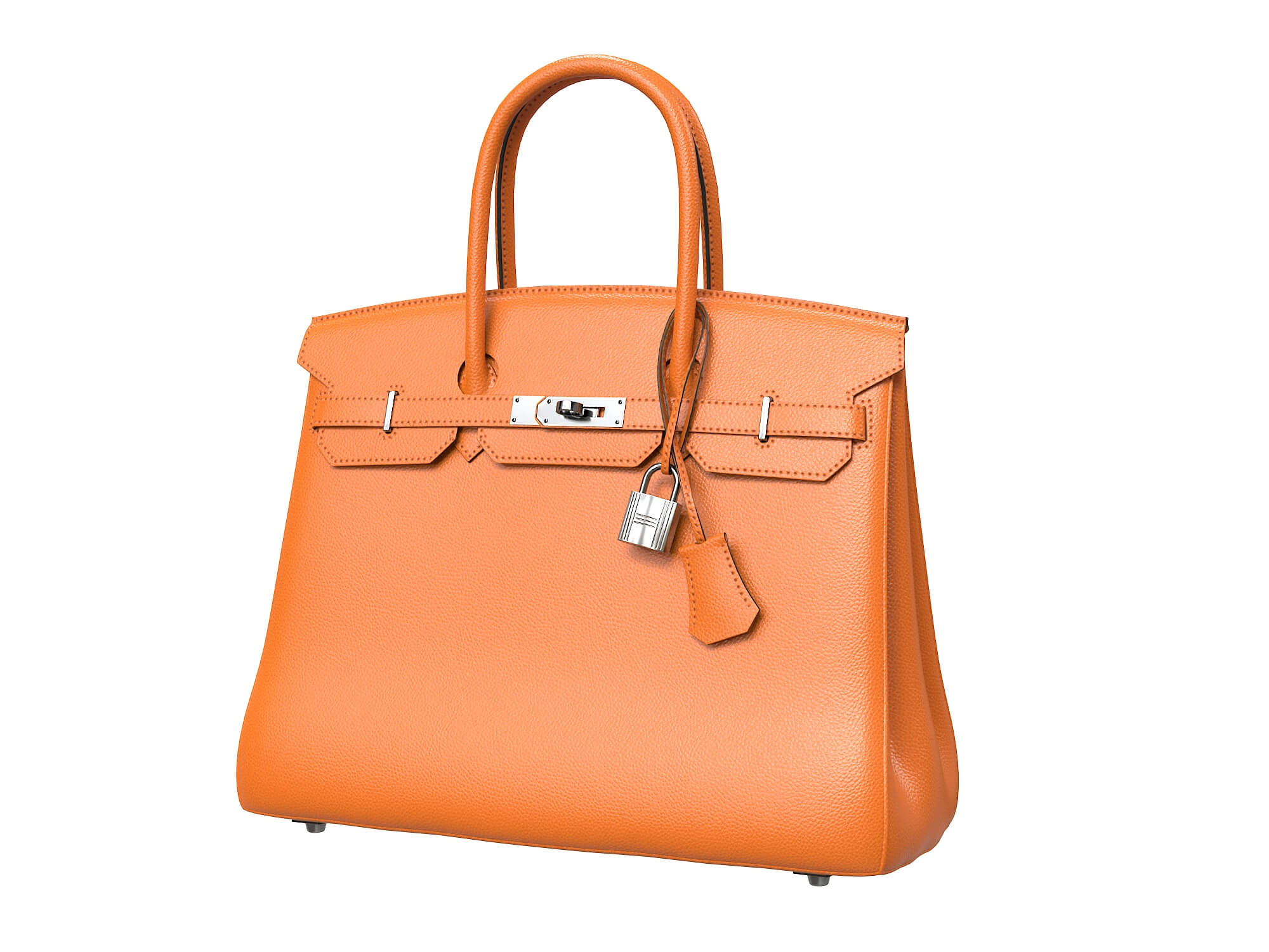 Hermes Birkin Bag Orange Leather - 3D Model by 3dmonk