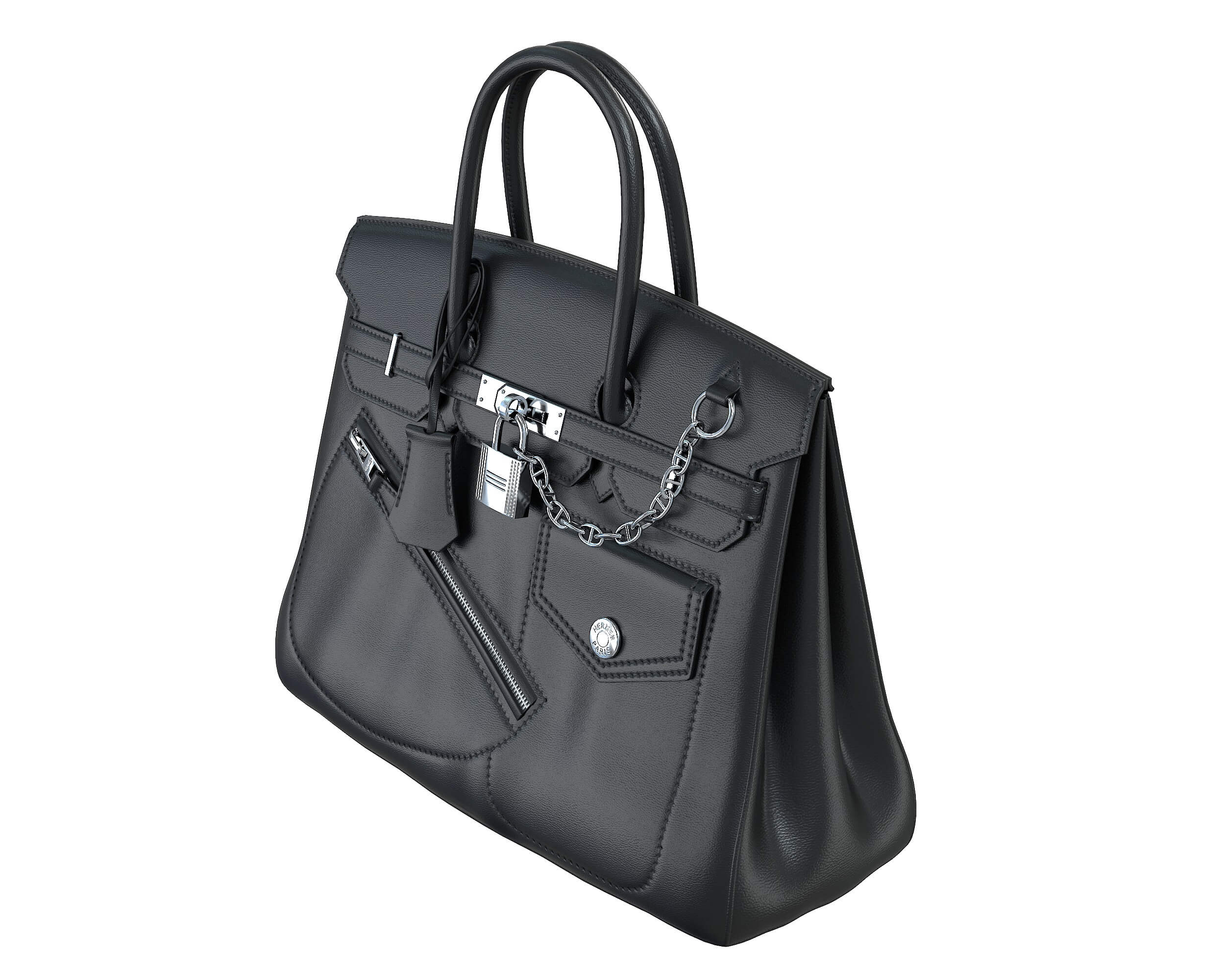 Hermes Birkin Rock Bag Black - 3D Model by 3dmonk