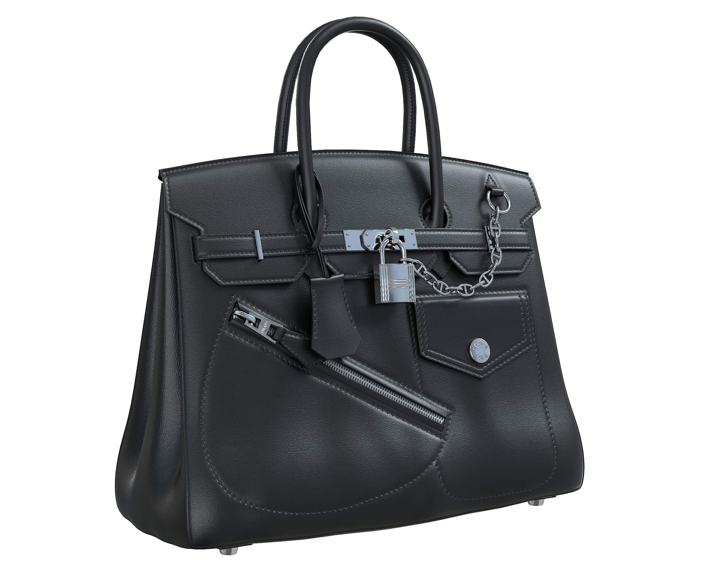 Hermes Birkin Rock Bag Black - 3D Model by 3dmonk