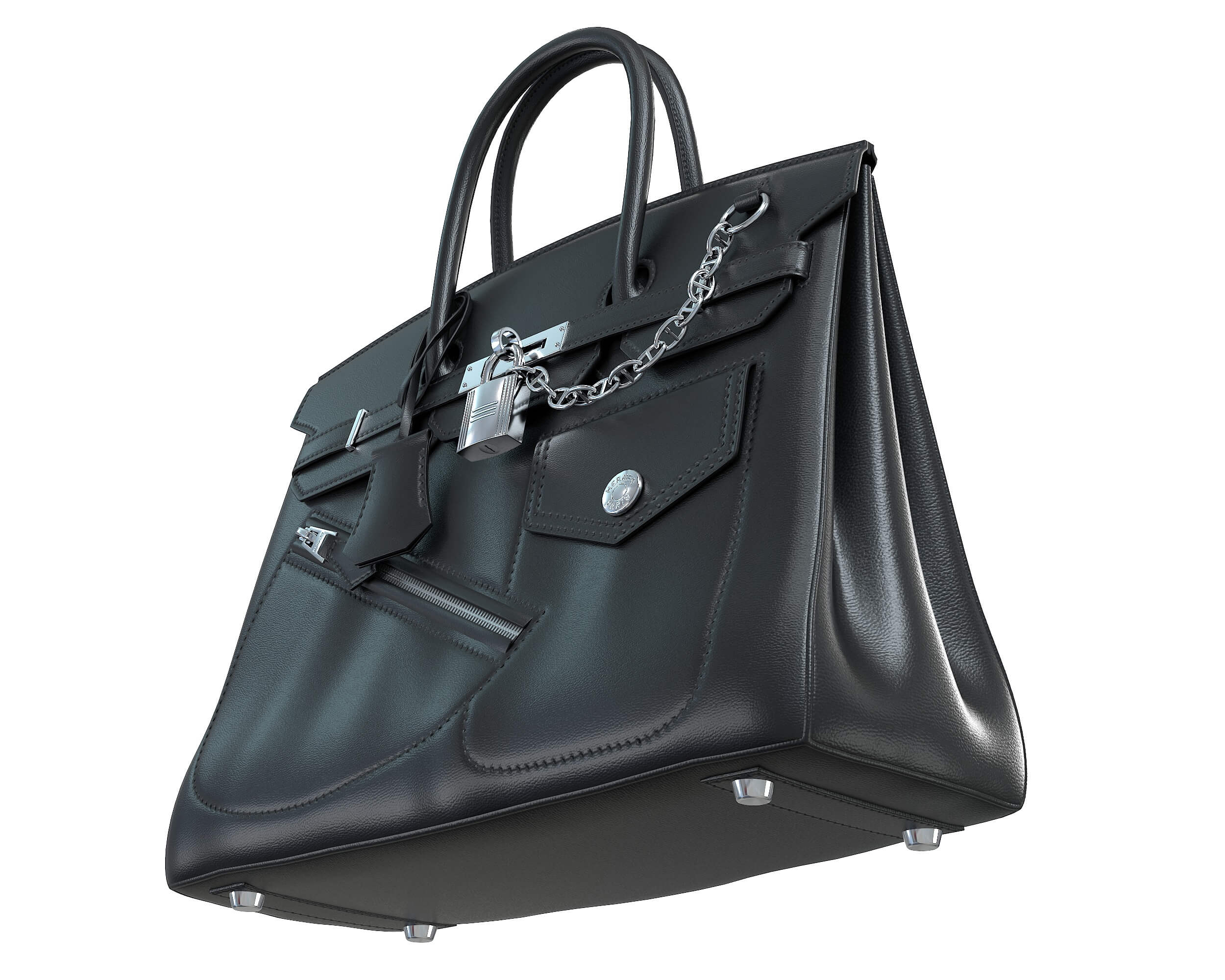 Hermes Birkin Rock Bag Black - 3D Model by 3dmonk