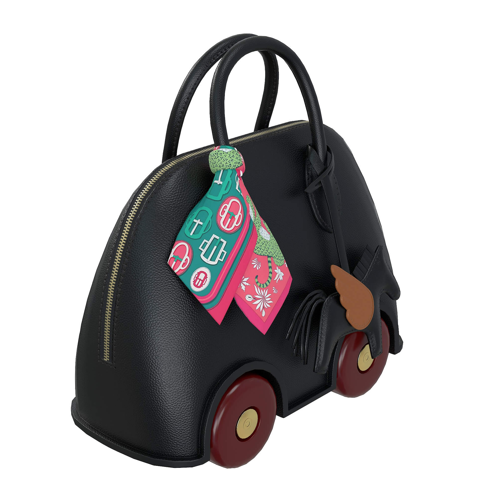 Hermes Mini Bolide Bag on Wheels Black - 3D Model by 3dmonk