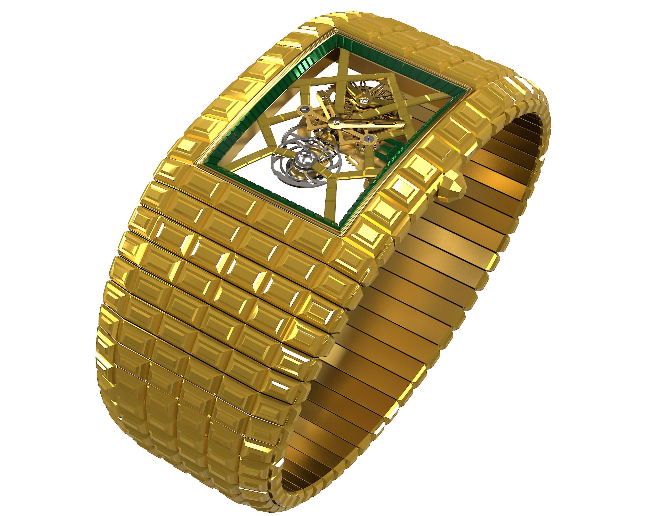 Jacob&Co Billionaire III Emerald - 3D Model by 3dmonk