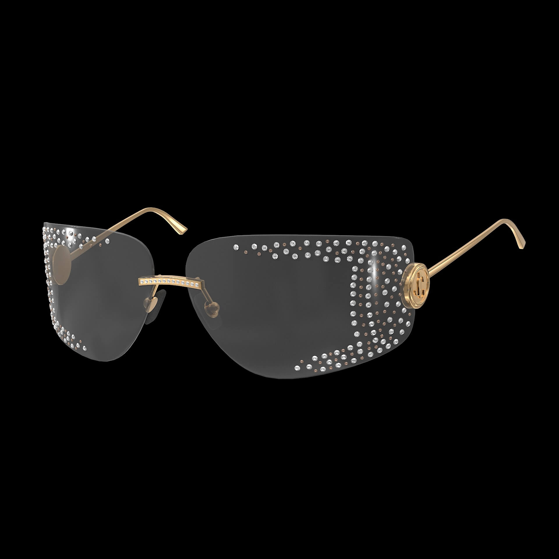 Jimmy Choo Pale Sunglasses With Crystals - 3D Model by 3dmonk
