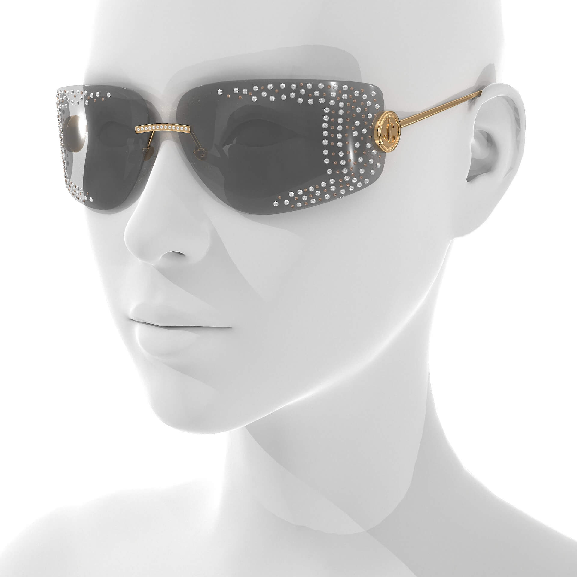 Jimmy Choo Pale Sunglasses With Crystals - 3D Model by 3dmonk