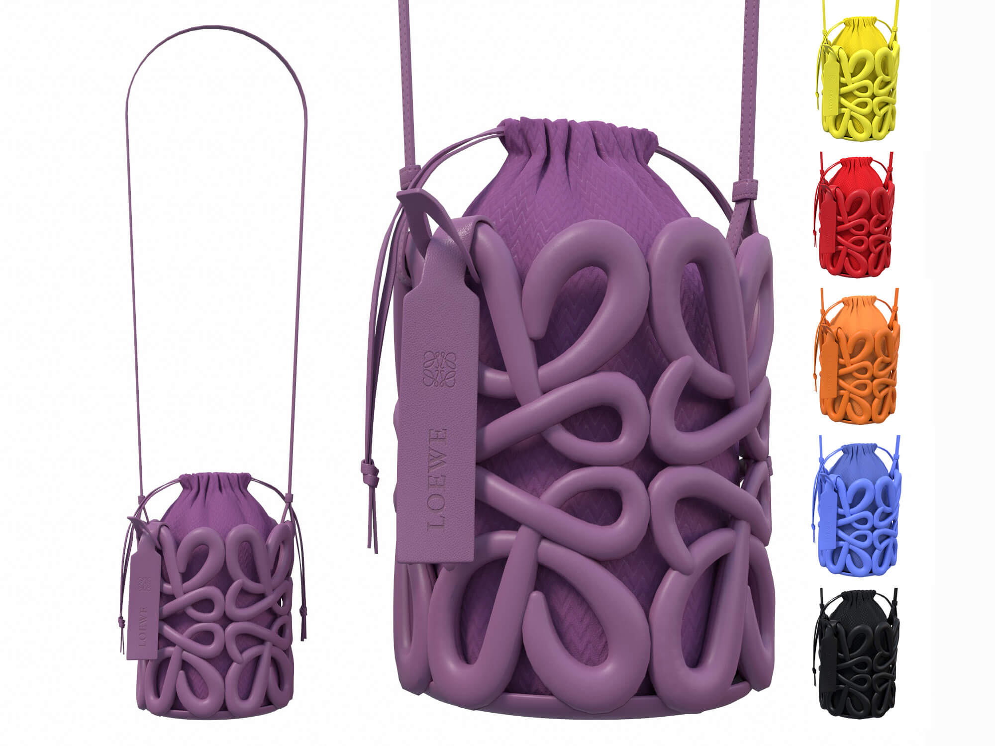 LOEWE Anagram Inflated Pocket Foam Rubber Shoulder Bag - 3D Model by 3dmonk