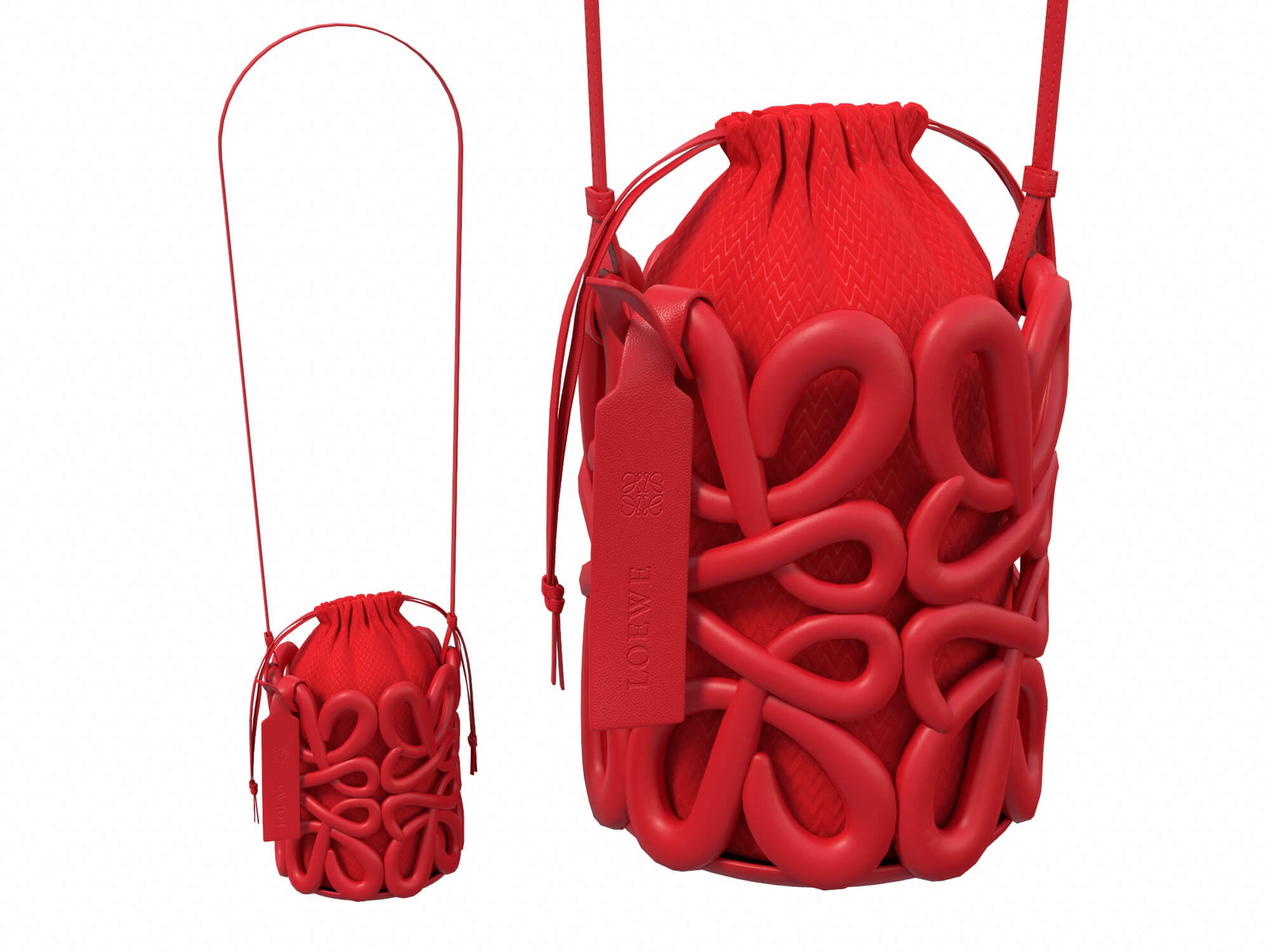 Loewe Anagram Inflated Pocket Foam Rubber Shoulder Bag - 3D Model by 3dmonk