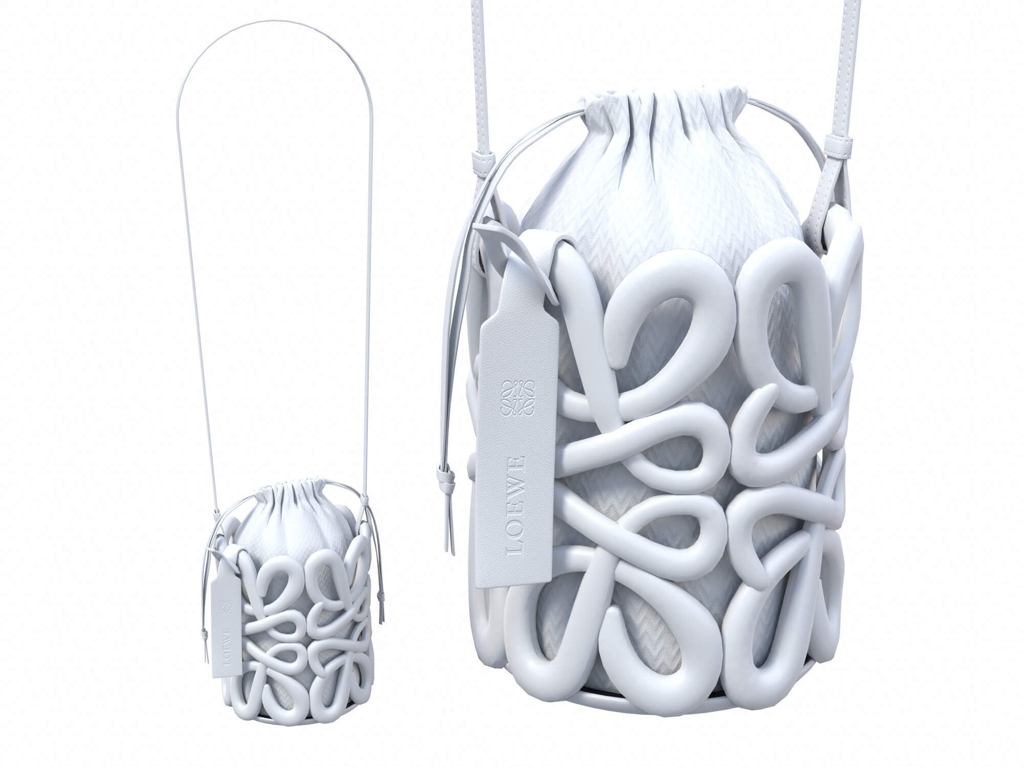 LOEWE Anagram Inflated Pocket Foam Rubber Shoulder Bag - 3D Model by 3dmonk