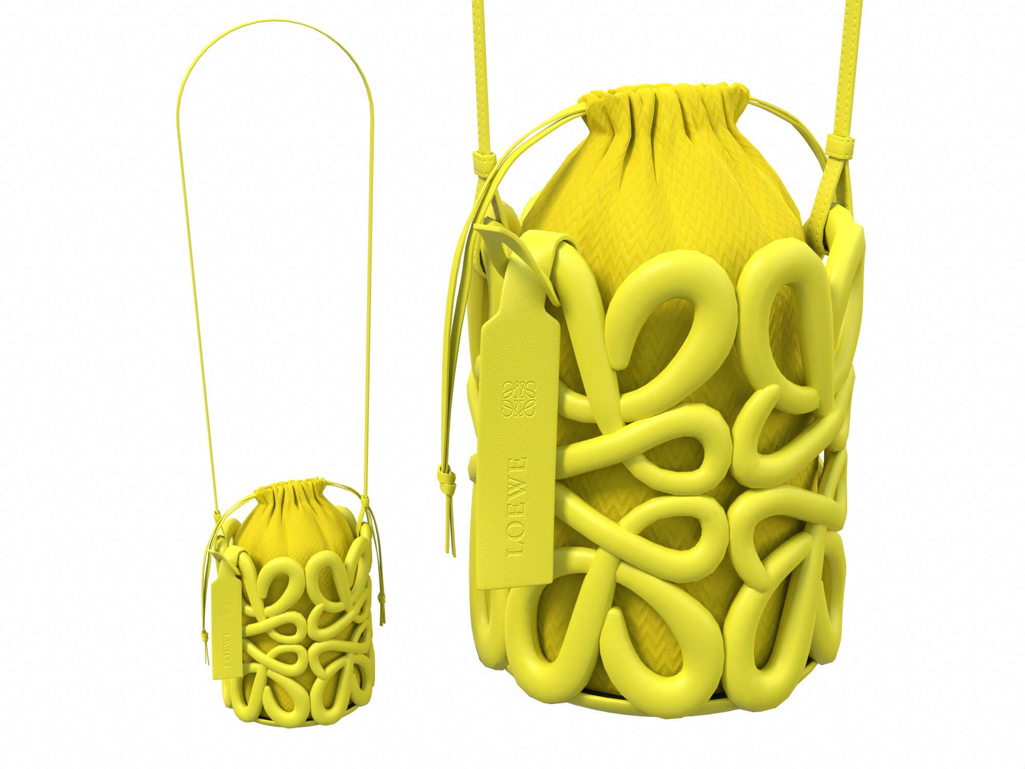 LOEWE Anagram Inflated Pocket Foam Rubber Shoulder Bag - 3D Model by 3dmonk