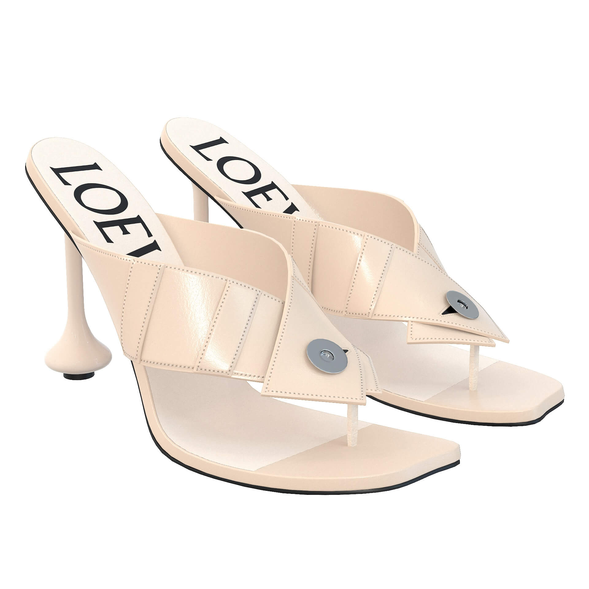 LOEWE Heel Sandal in Lambskin - 3D Model by 3dmonk