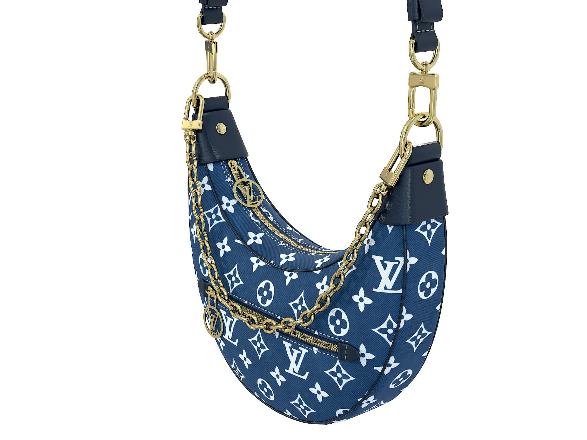 Louis Vuitton Loop Baguette Bag Navy Blue - 3D Model by 3dmonk