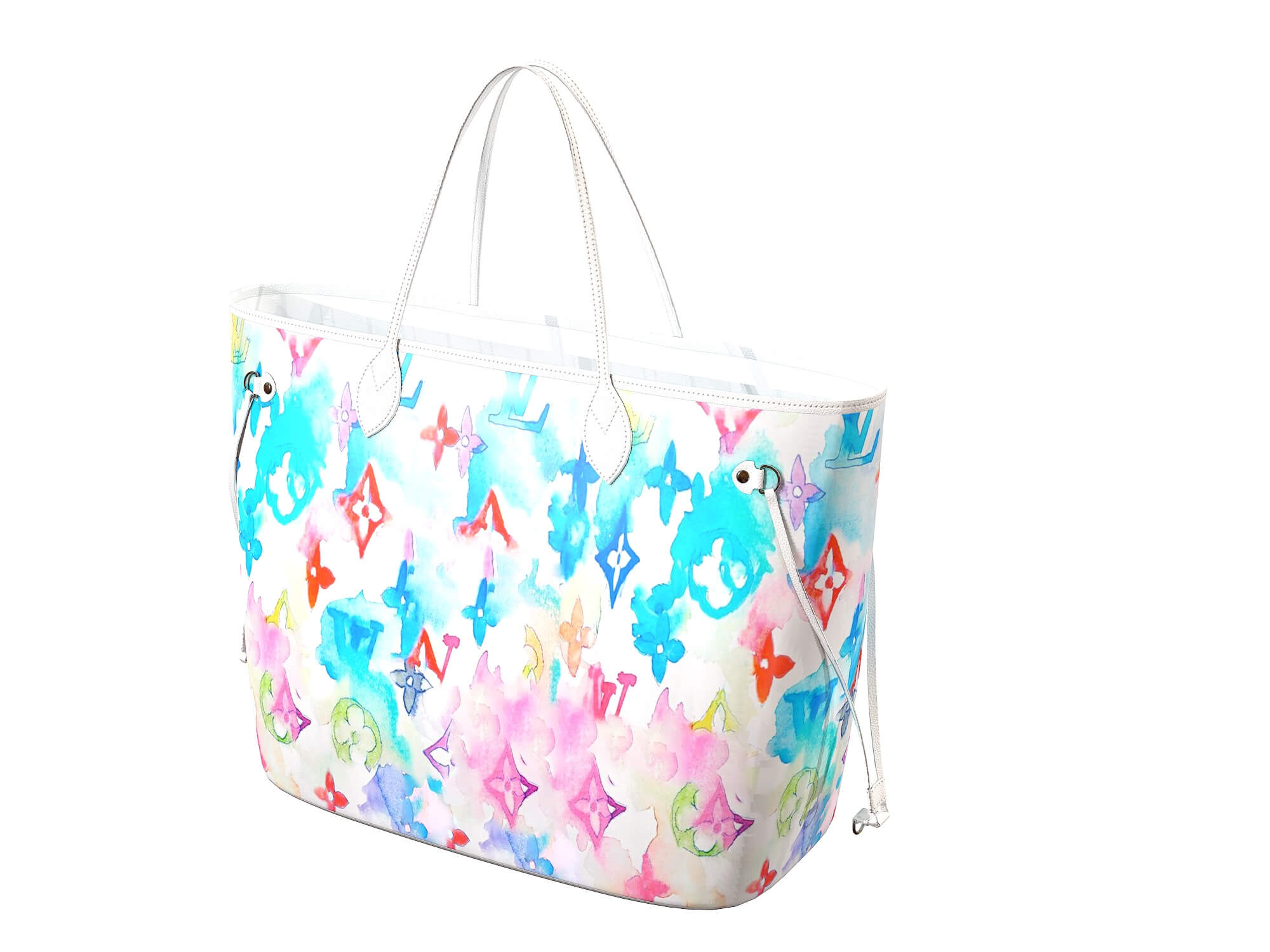 Louis Vuitton Neverfull GM White Watercolor - 3D Model by 3dmonk