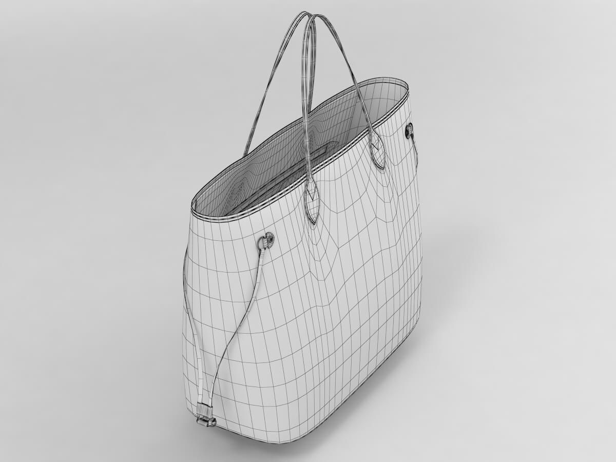 Louis Vuitton Neverfull GM White Watercolor - 3D Model by 3dmonk