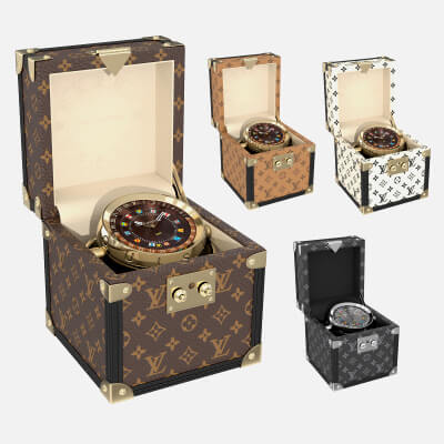 Louis Vuitton Trunk Table Clock 80mm Steel Monogram - 3D Model by 3dmonk