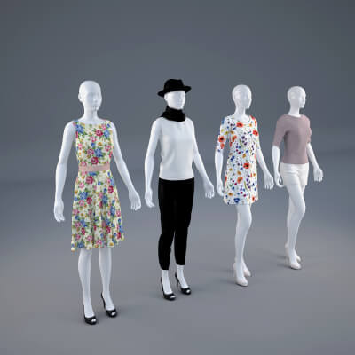 Mannequin Woman Cloth Model for Shop VOL1 by 3dmonk