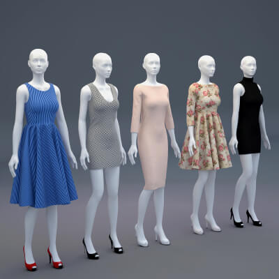 Mannequin Woman Cloth Model for Shop VOL2 by 3dmonk