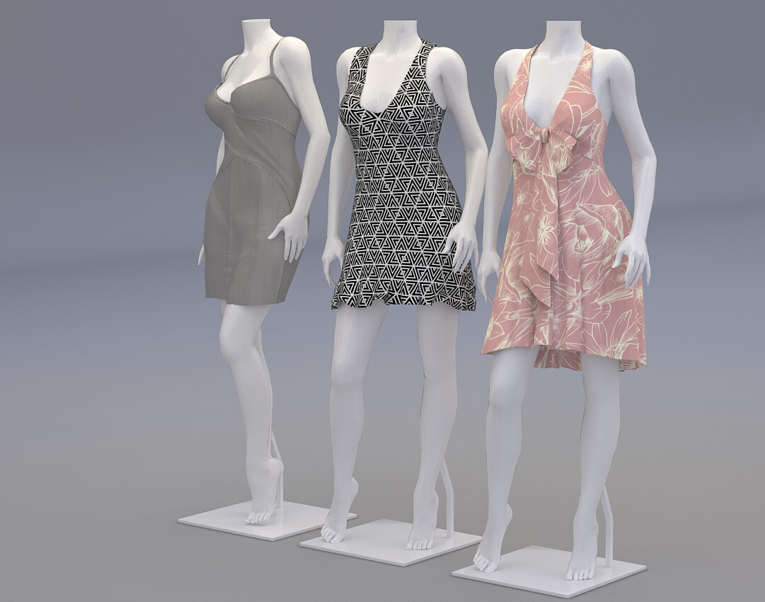 Mannequin Woman Cloth Model for Shop VOL4 by 3dmonk