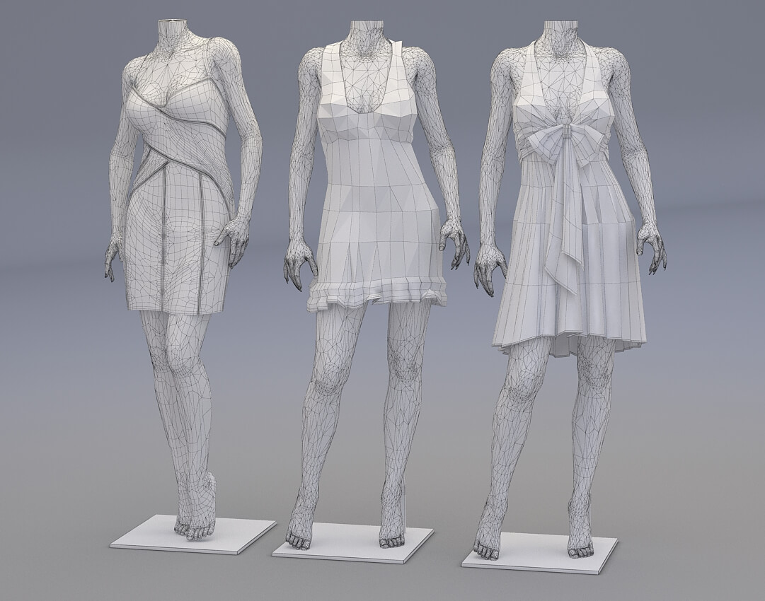 Mannequin Woman Cloth Model for Shop VOL4 by 3dmonk
