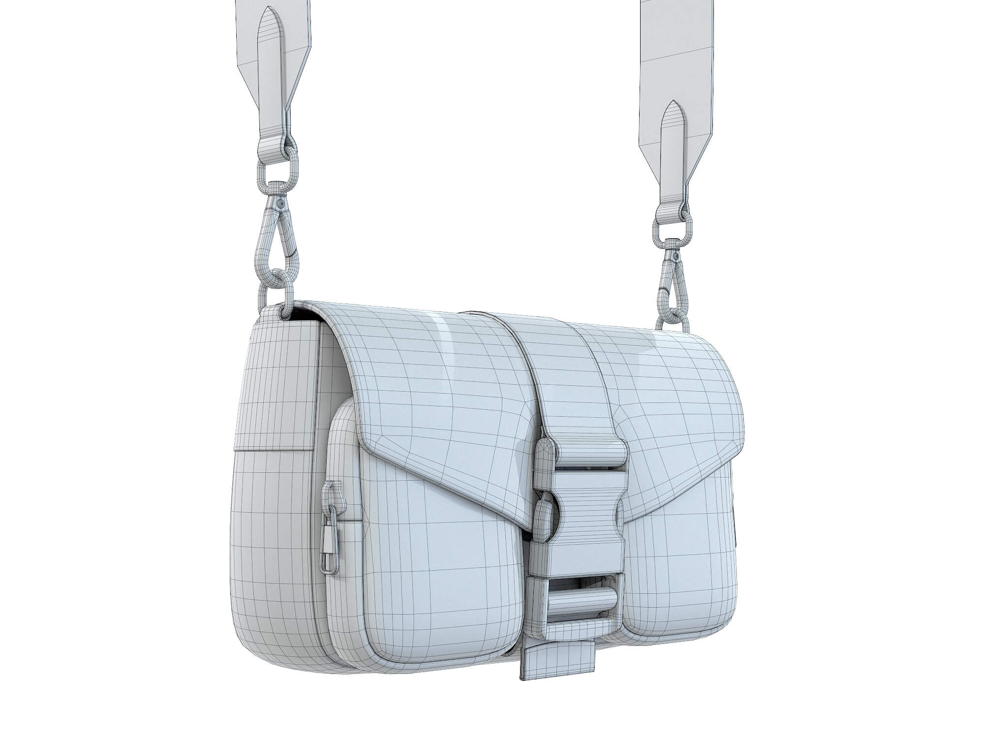 Prada Pocket Nylon and Brushed Leather Bag - 3D Model by 3dmonk