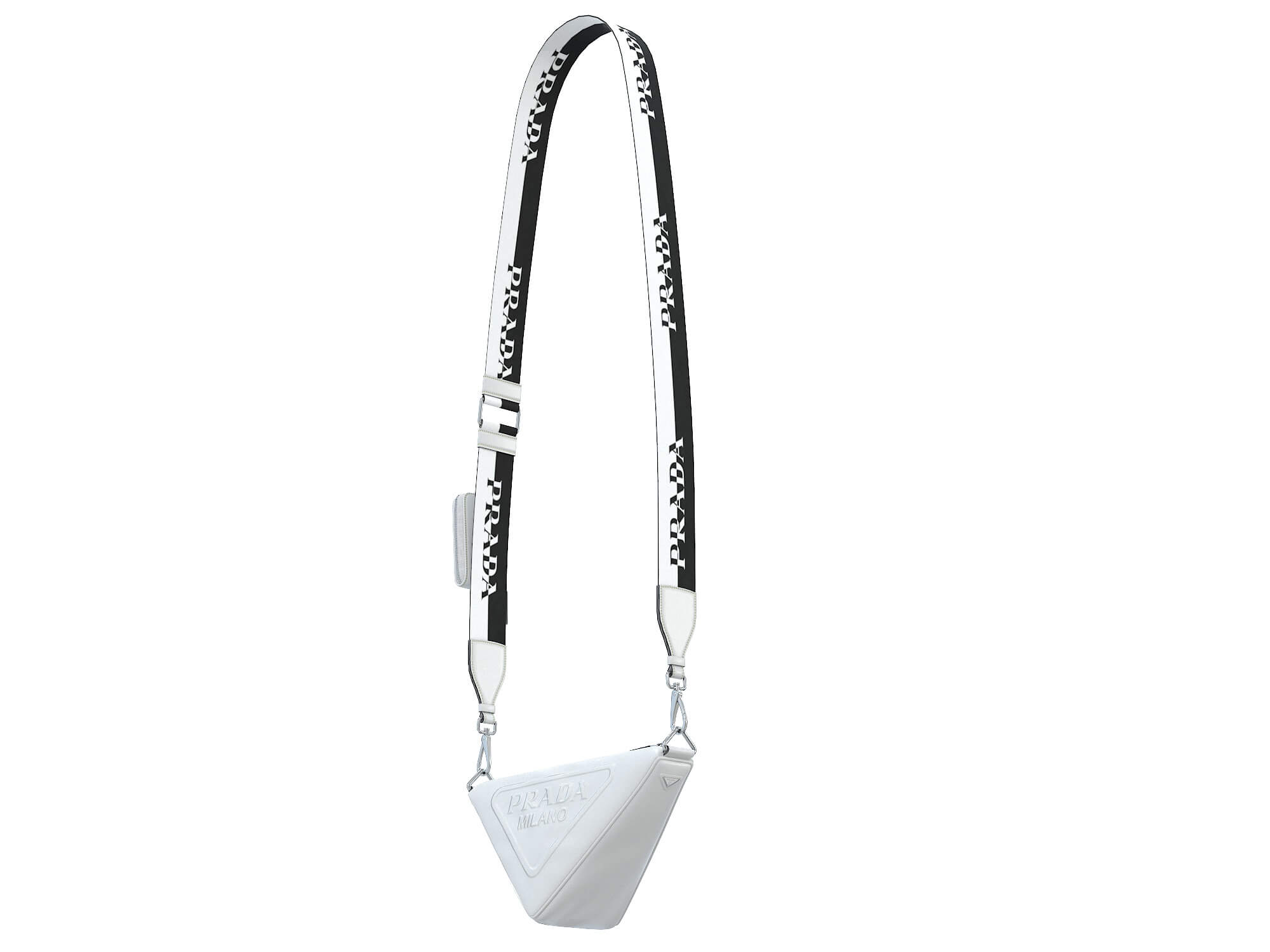 Prada Triangle Shoulder Bag White - 3D Model by 3dmonk