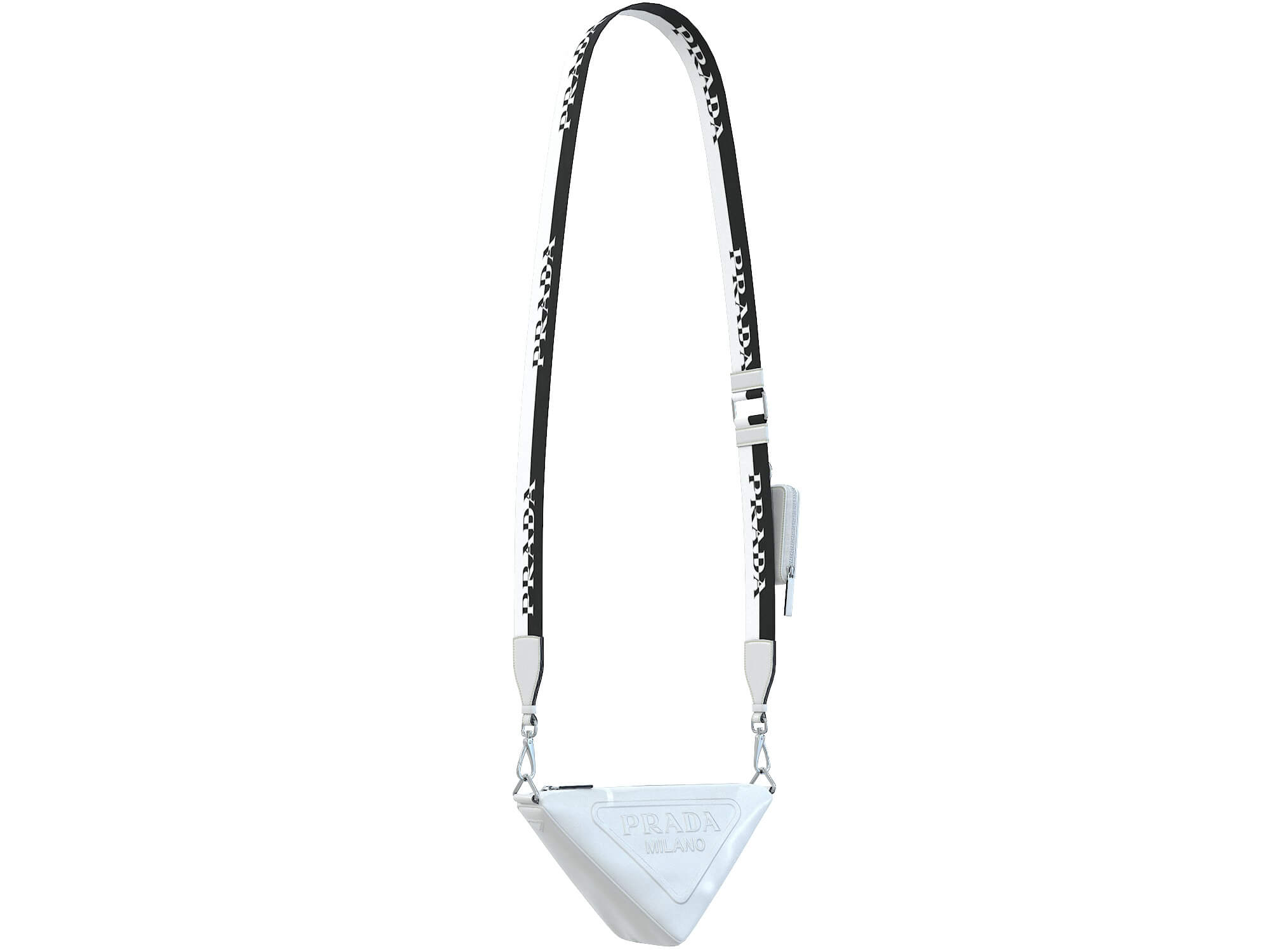 Prada Triangle Shoulder Bag White - 3D Model by 3dmonk