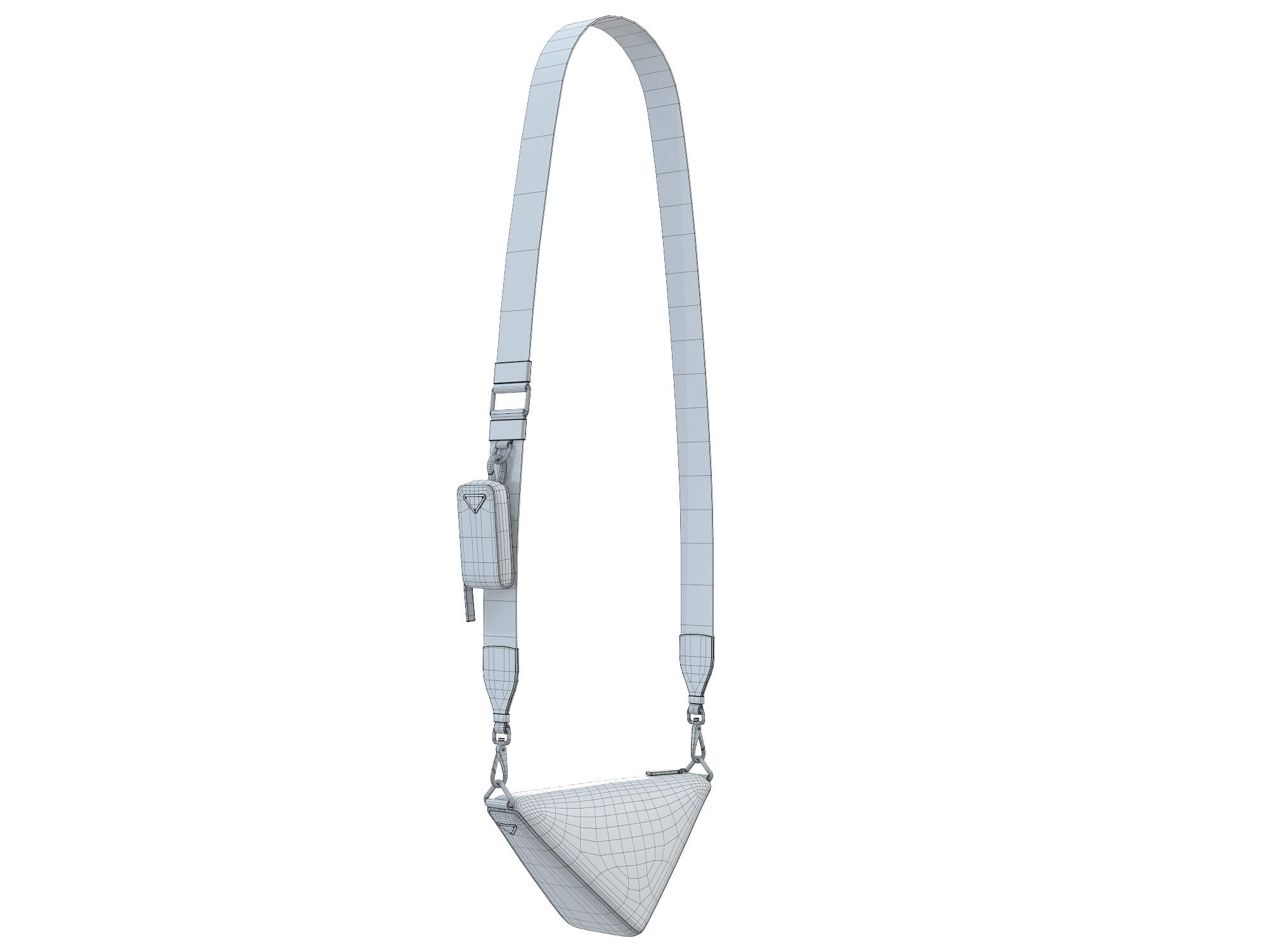 Prada Triangle Shoulder Bag White - 3D Model by 3dmonk