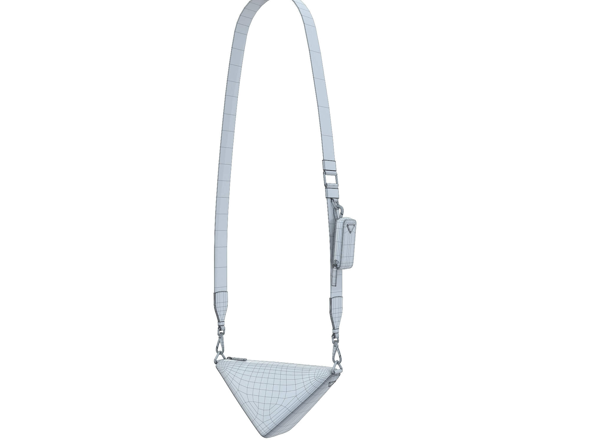 Prada Triangle Shoulder Bag White - 3D Model by 3dmonk
